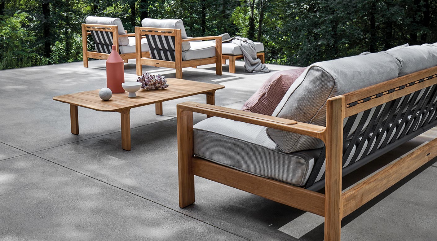 Gloster teak bench store